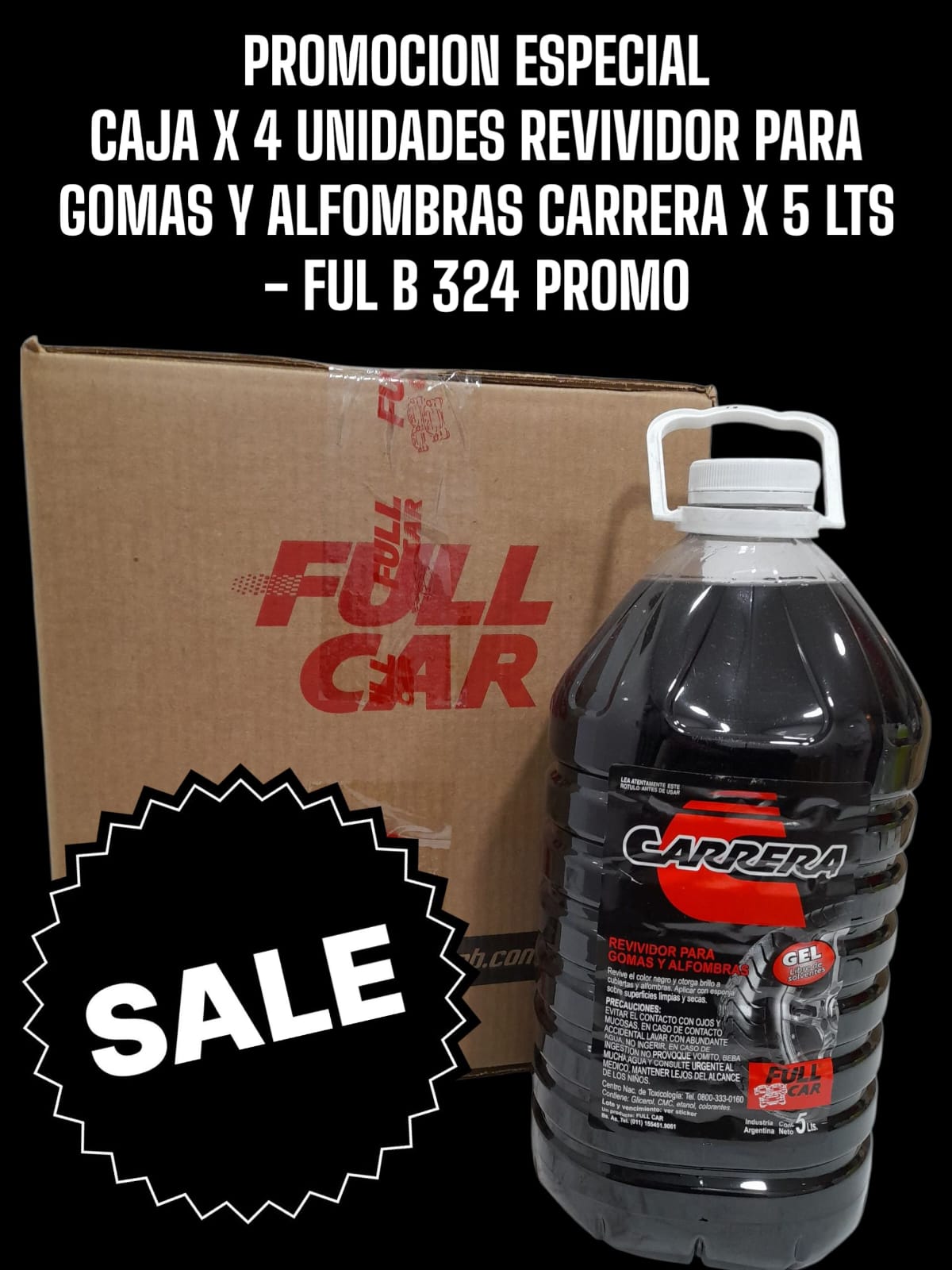 PROMO CAJA X 4 UNIDADES REVIVIDOR DE NEGRO GOMAS Y ALFOMBRAS CARRERA X ...